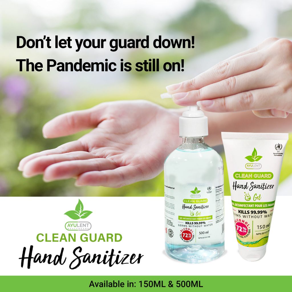 500ml Ayulent Clean Guard Hand Sanitizer with Pump - Think Natural ...